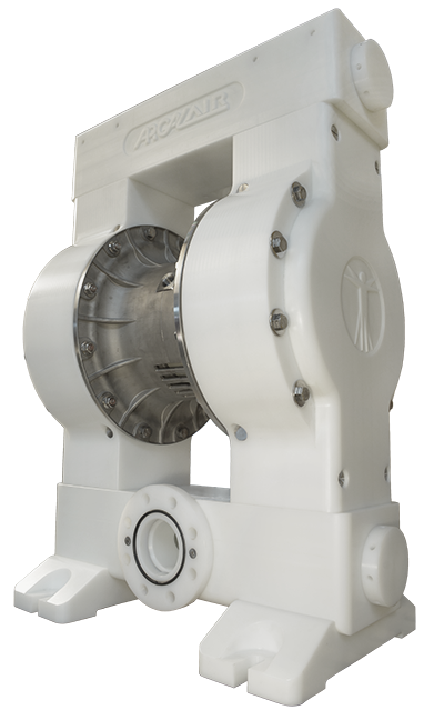 Pompes pneumatiques en PE1000 usiné 3"" pour applications difficiles et pour liquides abrasifs